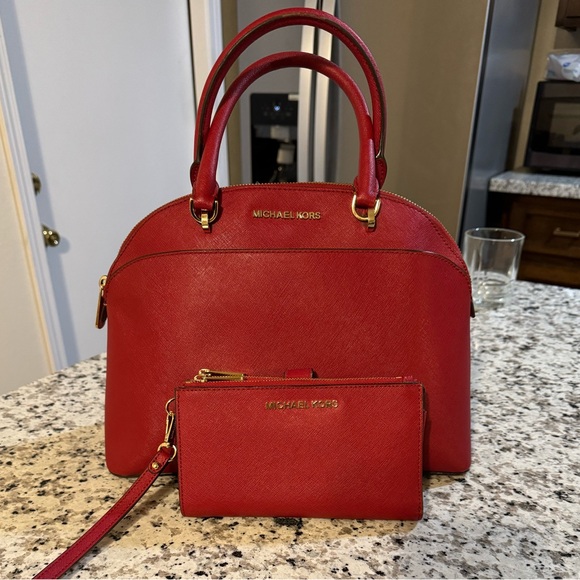 MICHAEL Michael Kors | Bags | Michael Kors Red Handbag With Matching ...